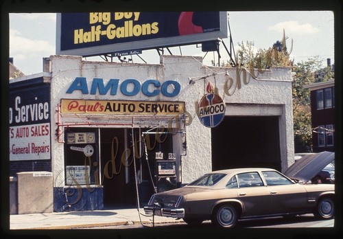 Amoco Gas Station Lawrence Massachusetts Roadside Sign 35mm Slide 1980s ...