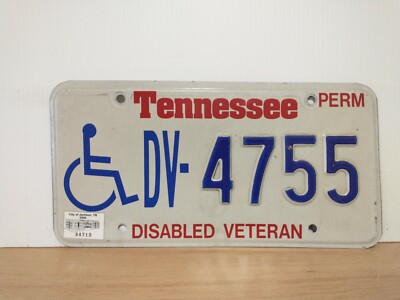 2000 Tennessee DISABLED VETERAN License Plate Tag Original | eBay