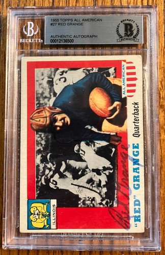 Harold "Red" Grange signed 1955 Topps FB card, CFHOF, Pro FB HOF | eBay
