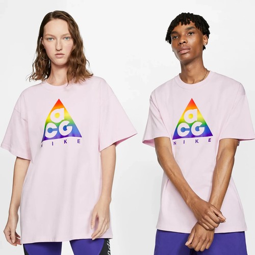 Nike Men's ACG BE TRUE Rainbow Foam Pink T-Shirt OVERSIZE FAST SHIP ...