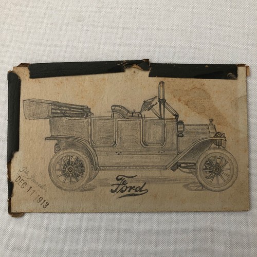 1913 Ford Model Car Child Art Illustration Drawing Sketch Vintage | eBay