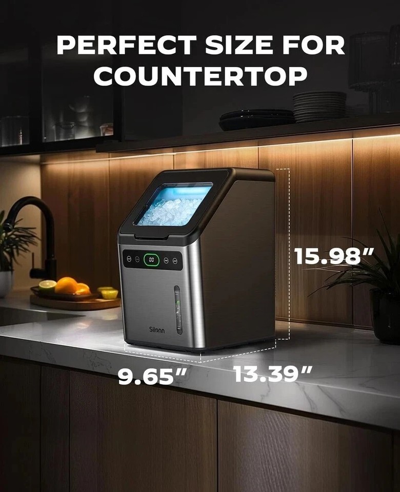 Silonn Nugget Ice Maker - Timer Ice Machine with Self-Cleaning, 44lbs ...