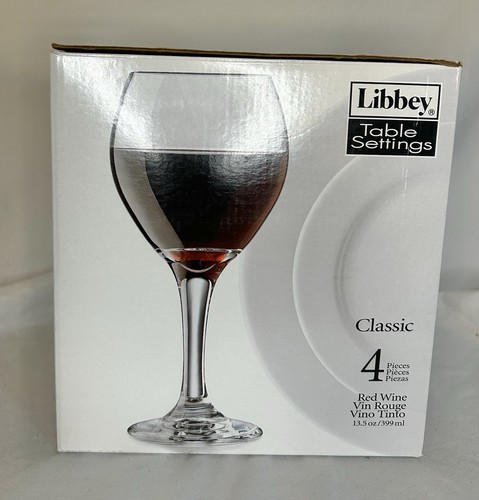 Libbey Wine Stemware Classic Wine Glass Box Of 4~13.5oz~NEW | eBay