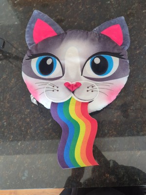 Exploding Cat Rainbow Ralphing Plush Stuffed Animal Toy Gray Cat | eBay