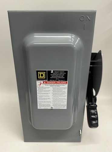 H362 Square D 60A 600V 3 Pole Fusible Nema 1 Indoor Rated Disconnect ...