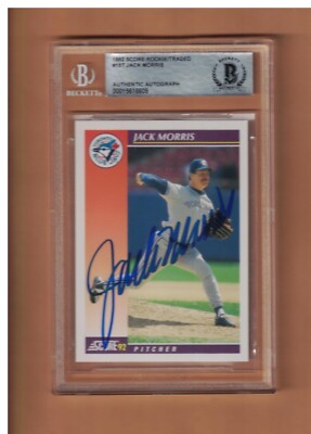 Jack Morris AUTOGRAPHED 1992 SCORE ROOKIE & TRADED CARD SIGNED TORONTO ...