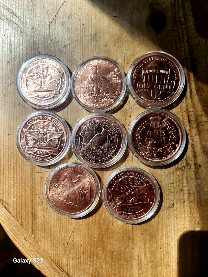 Lot of 8 Different Proof Copper Rounds ~ Pristine! | eBay