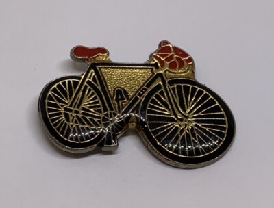 Vtg Black Bike With Red Handle Bars Cycling Road Bike Cruiser Lapel Pin ...