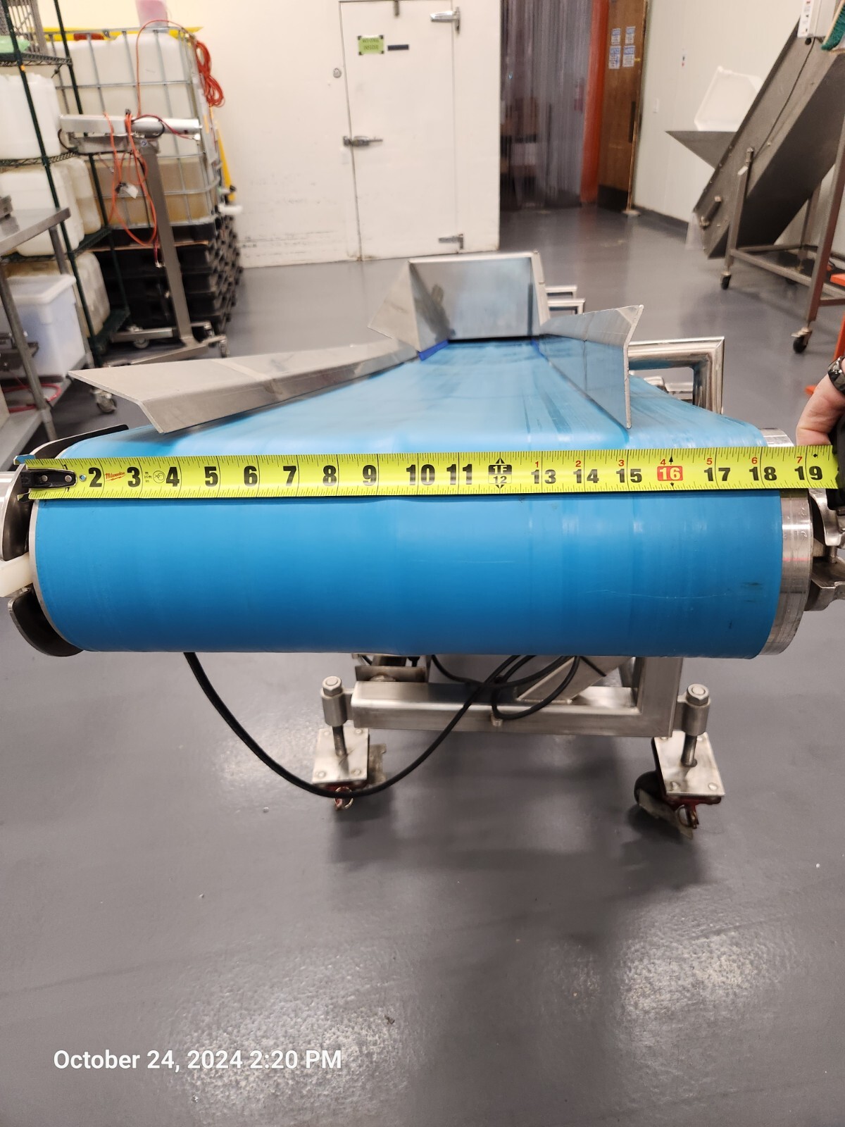 Industrial SS Incline Conveyor, Sani Wash-Down, Drum Motor, Mobile, *W ...