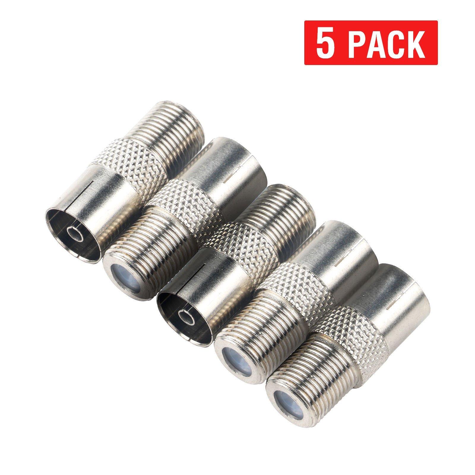 5Pcs F Type Connector Coaxial Female Socket to RF Coax TV Aerial ...