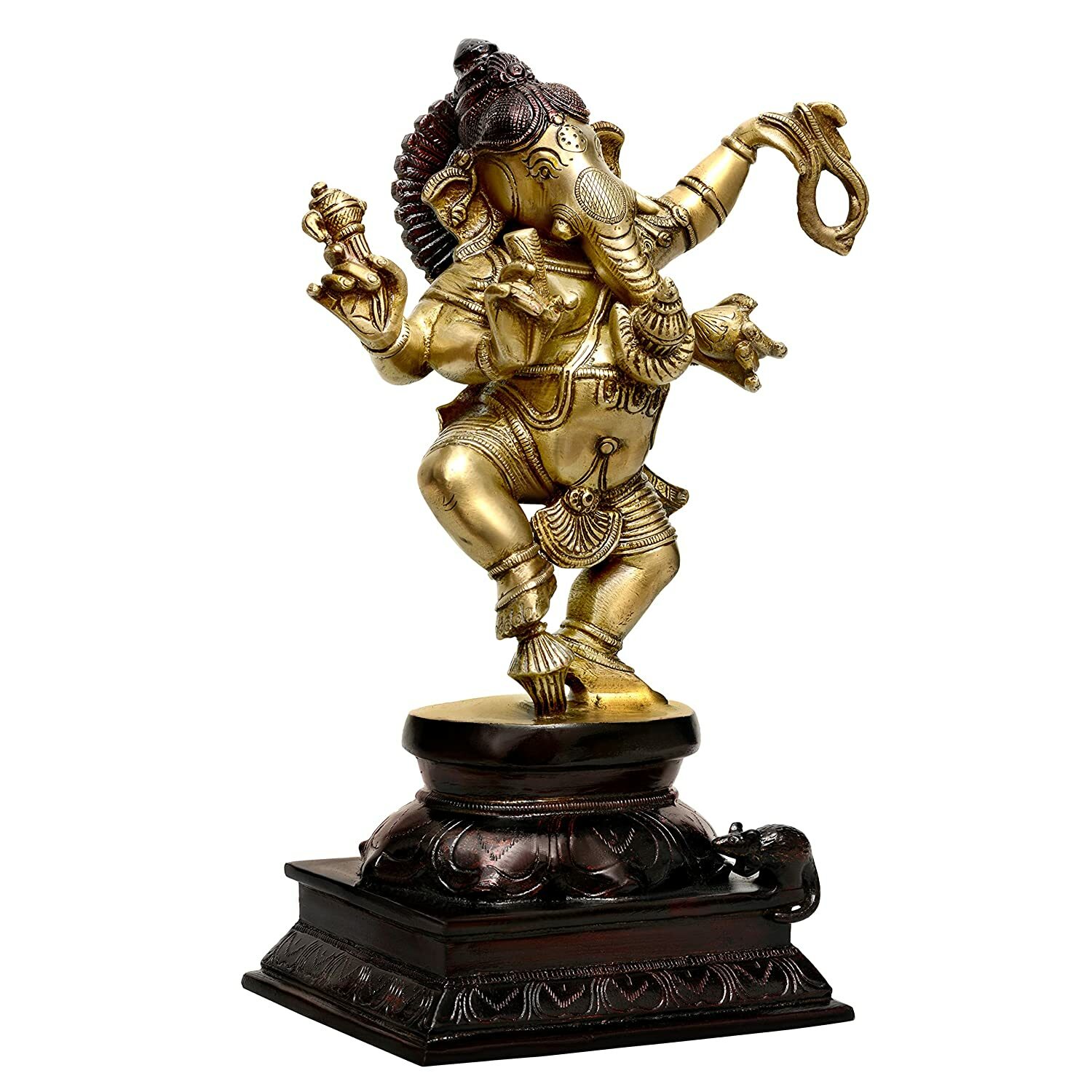 Brass Dancing Four Hand Lord Ganesha Statue Figurine Idol 12" | eBay ...