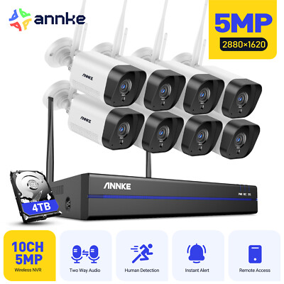 ANNKE Wireless 8CH NVR 5MP Security Camera System Two Way Audio Outdoor ...