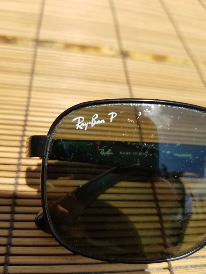 RAY BAN matte black/green POLARIZED RB3516 006/9A 59 sunglasses Pre ...