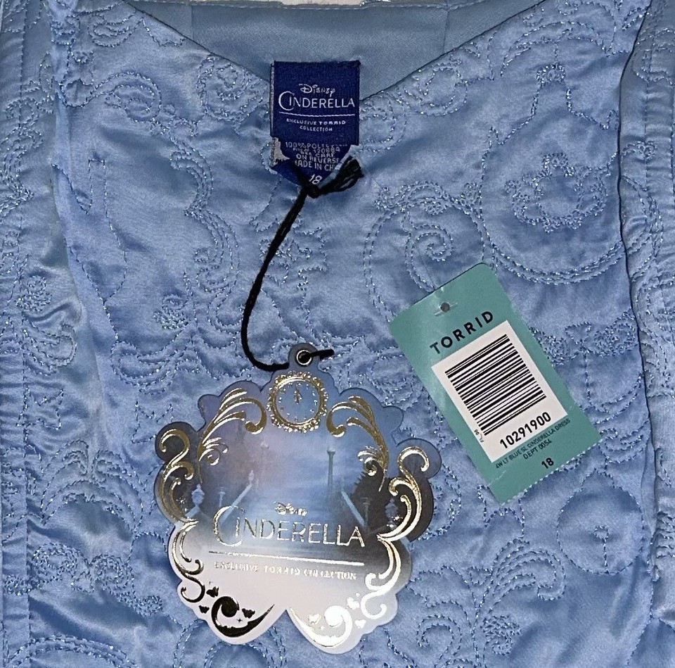GORGEOUS Torrid x Disney Cinderella Blue Corset A Line Midi Dress Plus ...