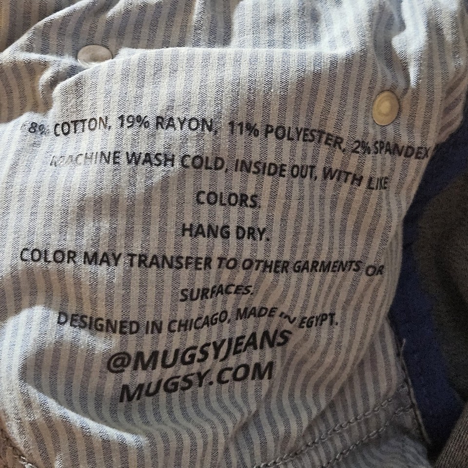 Mugsy Jeans Men’s 36x30 Fultons Blue Straight Leg Stretch Denim Stretch Whisker | eBay