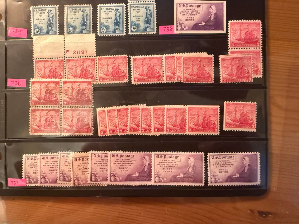 Mint USA stamps. #733 #734 #736 #737 #738 Lot #177 | eBay