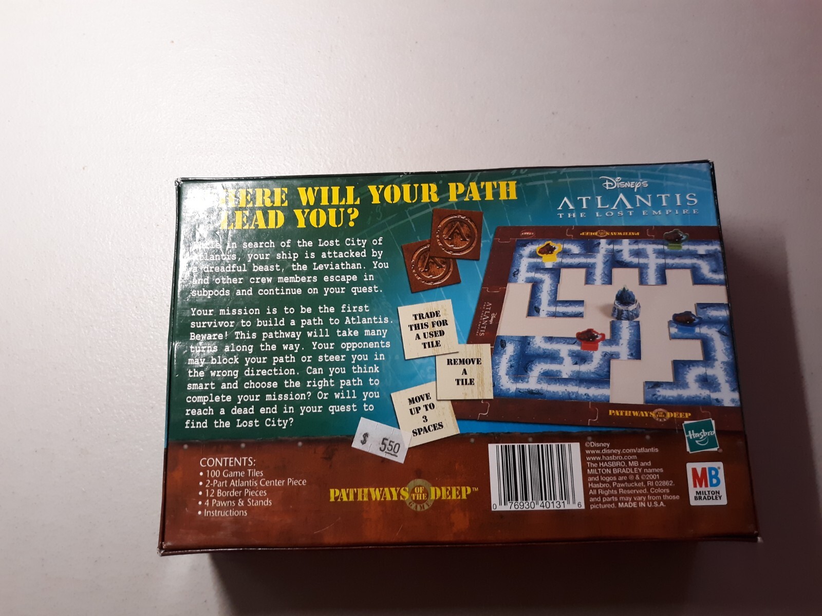 Vintage 2001 Disney Board Game, Atlantis, Pathways of the Deep, Hasbro ...