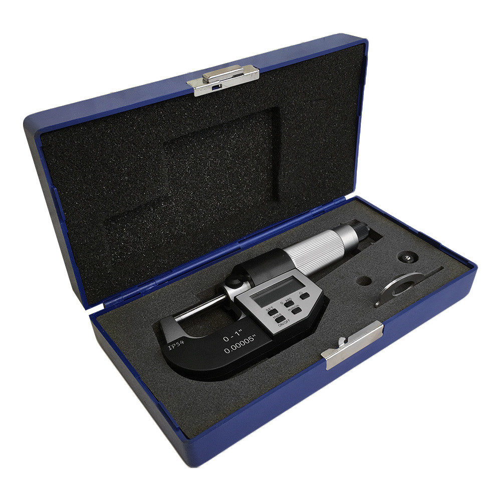 IP54 5-Key Electronic Digital Outside Micrometers 0.00005 In Range 0-1 ...