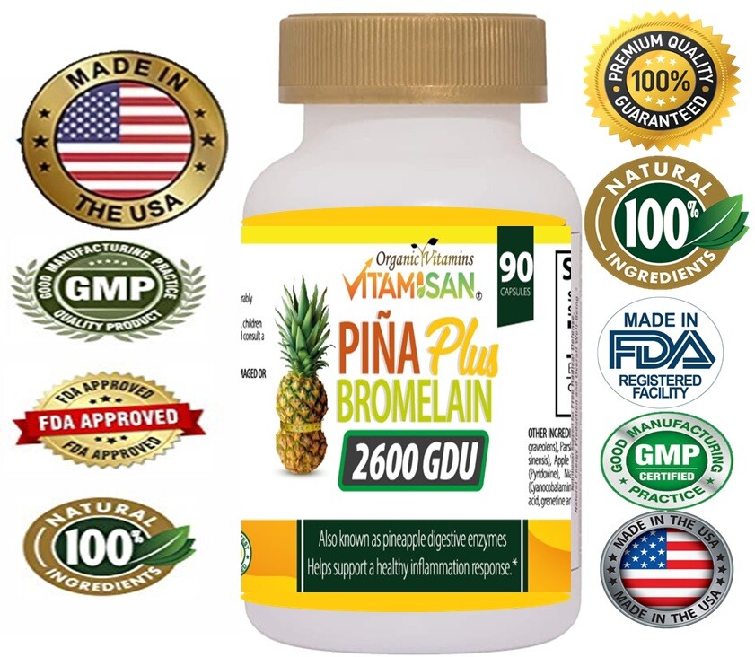 2600 GDU Bromelain 180 Capsule 1000mg Pineapple Digestive Supplement ...