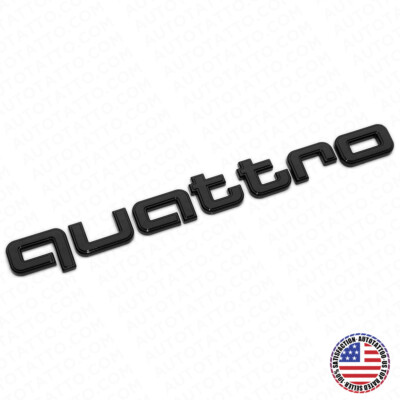 Audi Quattro Gloss Black Letter Liftgate Badge Trunk Emblem Badge Logo ...
