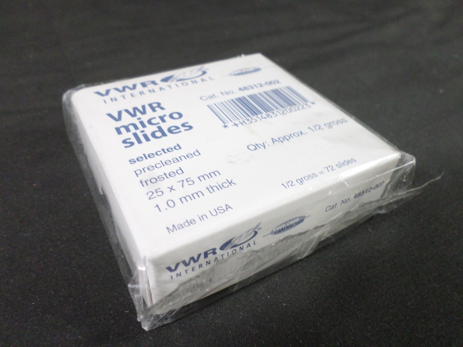 VWR Precleaned Frosted 25x75mm 1.0mm Thick Micro Slides 48312-002 (72 ...