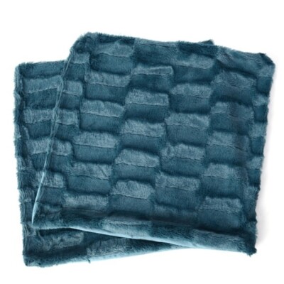 Cushion Covers Teal Reversible Faux Fur Plush (2) Piece Teal 18 X 18 | eBay