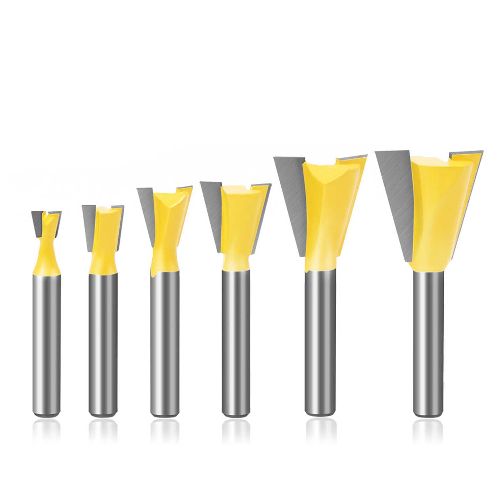 5pcs 8mm Shank Carbide Dovetail Joint Router Bit Set Woodworking Cutter ...