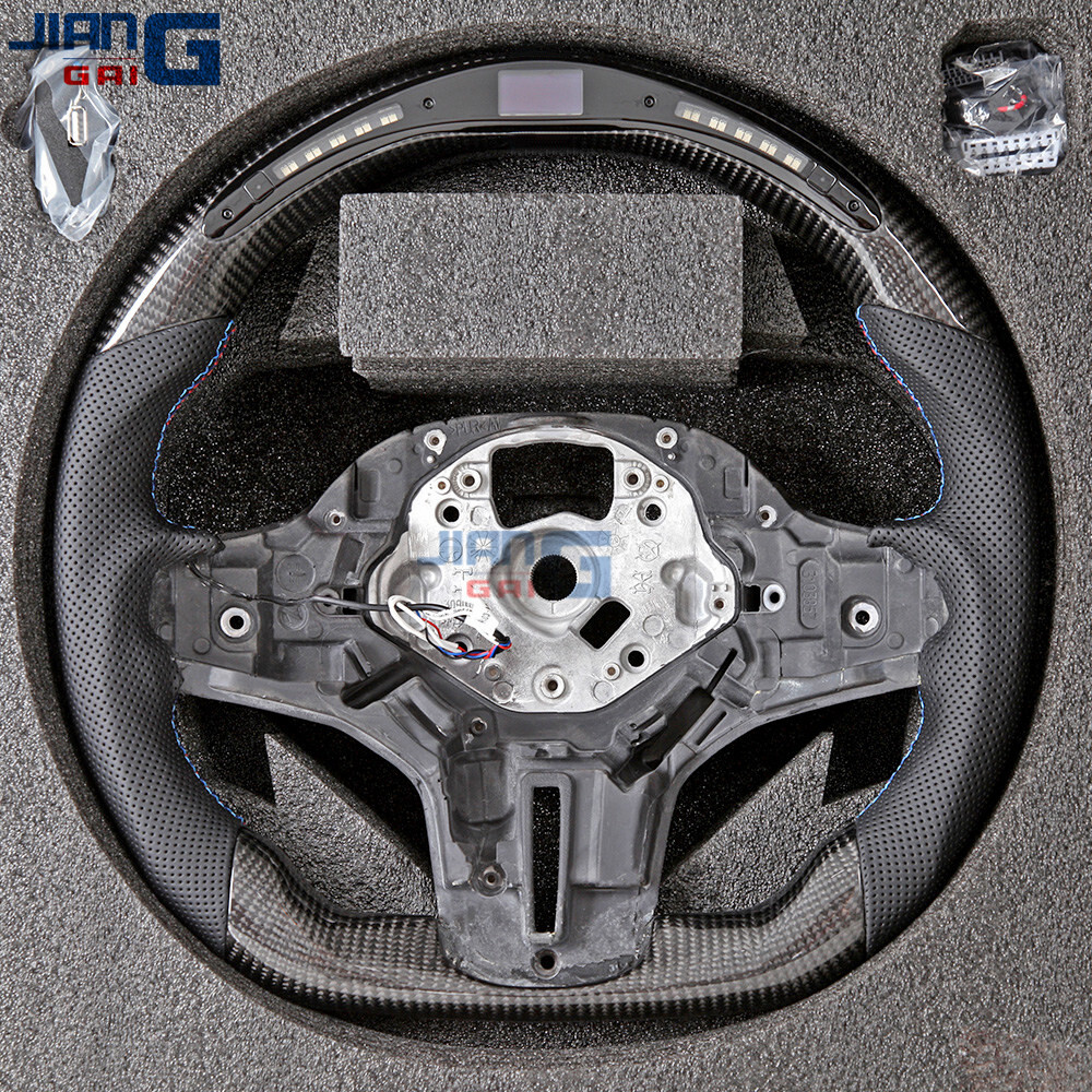 LED Carbon Fiber Steering Wheel Fit BMW F40 F44 G20 G28 G80 G38 G30 ...