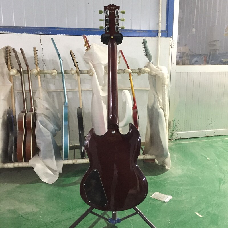 New Sunburst SG Electric Guitar Solid Body Black Fretboard 2Humbuckers ...