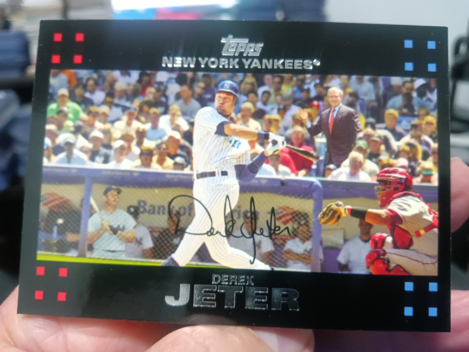 2007 TOPPS #40 DEREK JETER MINT ERROR CARD WITH MICKEY MANTLE AND PRES ...