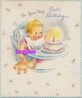 Vintage 'Hallmark' Greeting Card: For Your Very First Birthday | eBay ...