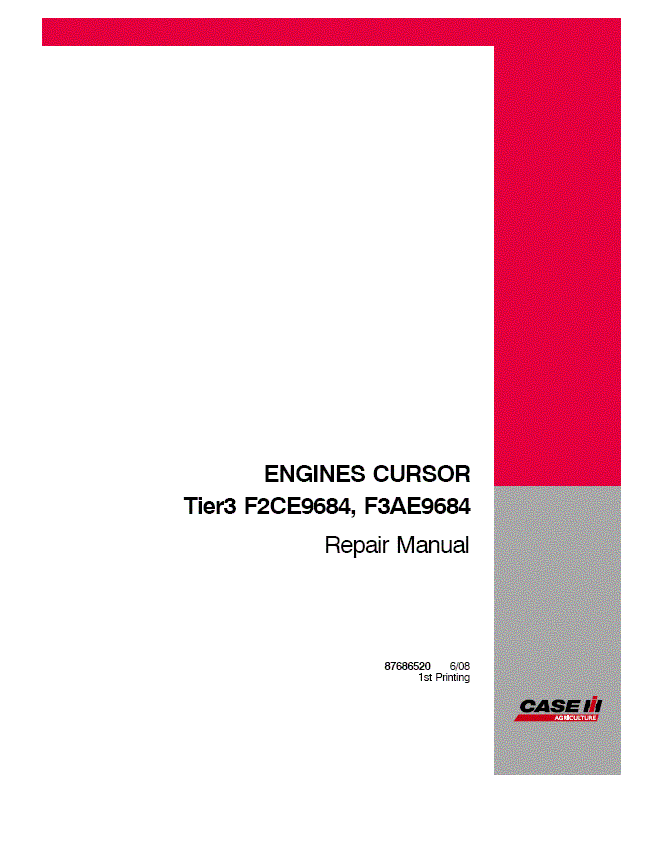 CASE IH CIH CURSOR ENGINE TIER 3-F2CE9684,F3AE9684 SERVICE MANUAL | eBay