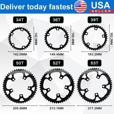 US Bike Chainrings 110BCD 9-11 Speed Round Chain ring 5 Holes 34 36 39 ...