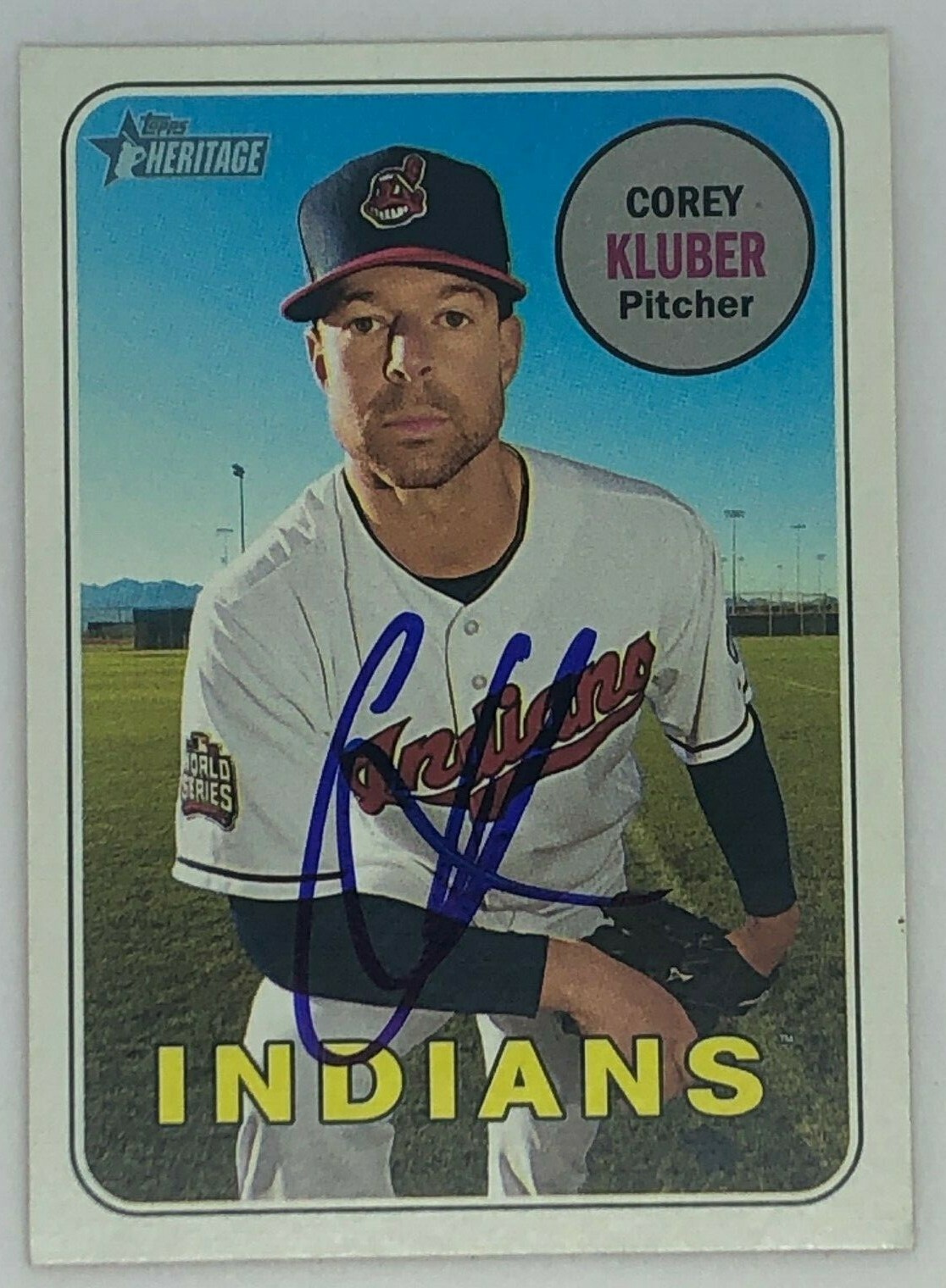 Cleveland Indians COREY KLUBER Signed 2018 Topps Heritage Card #176 | eBay