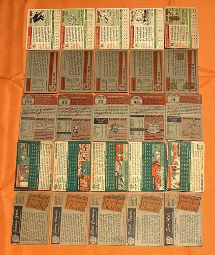 1952-55 Topps & Bowman (25) Different Vintage Baseball Card Lot *CgC605 ...