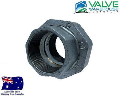 Galvanised Malleable Barrel Unions - Brass Seated BSP - 15mm (1/2 ...