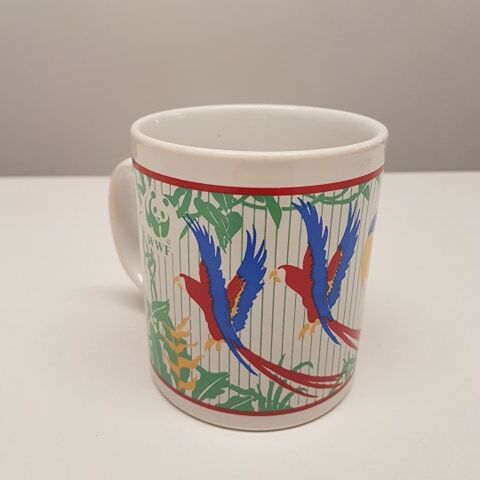 Vintage 90s, World Wide Fund for Nature, WWF Mug with Parrots by ...