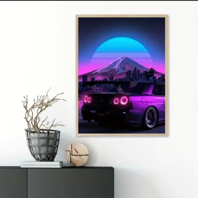 1 piece jdm car wall art canvas poster decor 11.8inch*15.7inch | eBay