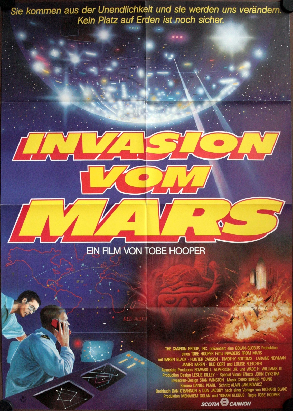 Invaders from Mars German movie poster Tobe Hooper, Karen Black, Hunter ...