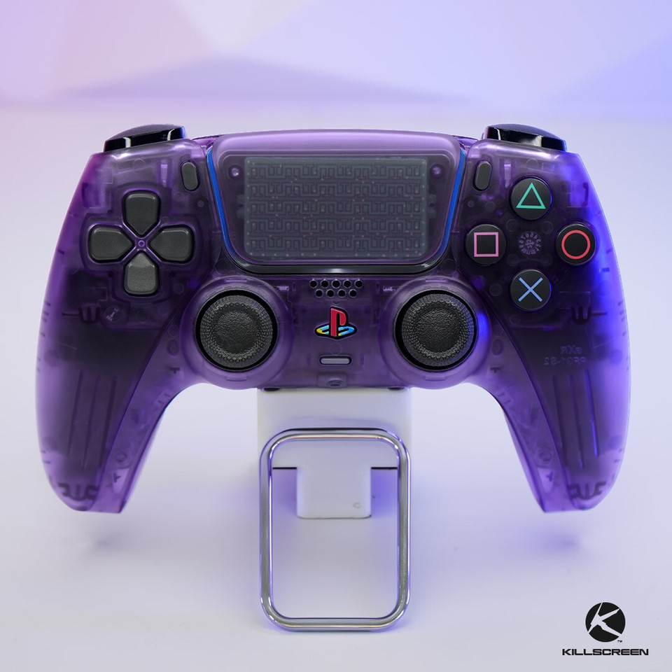 Atomic Purple Retro Killscreen Clear PlayStation 5 DualSense Pro PS5 Controller | eBay