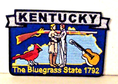 KENTUCKY The Bluegrass State Map Travel iron on patch 2&1/2 X 3&1/2 ...