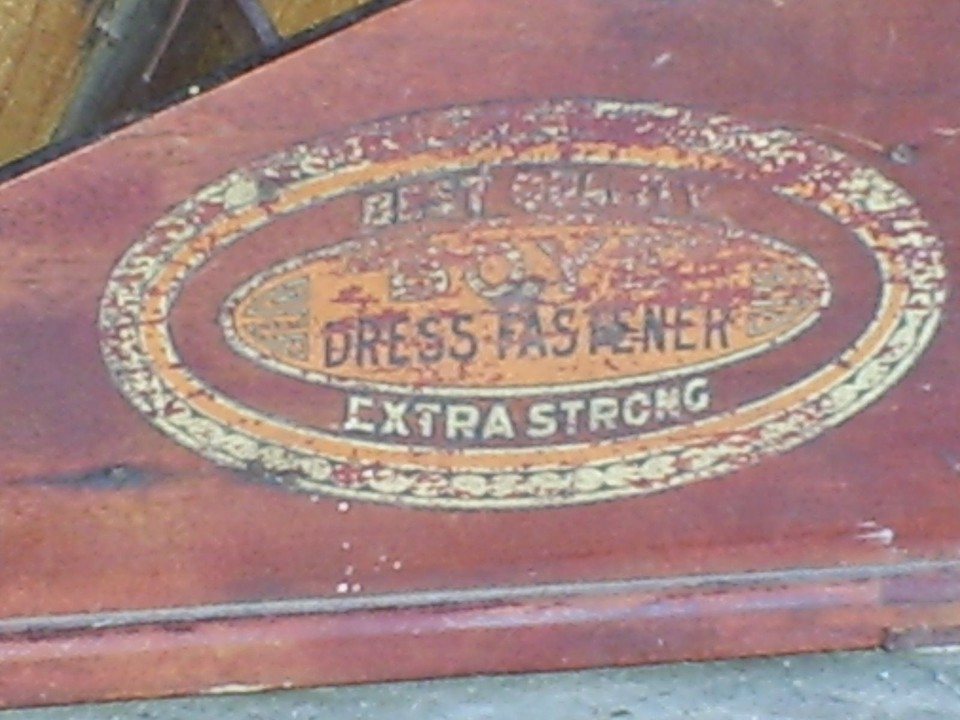 Antique Advertising "BOYE" Brand Fasteners Store Counter Display Wooden ...