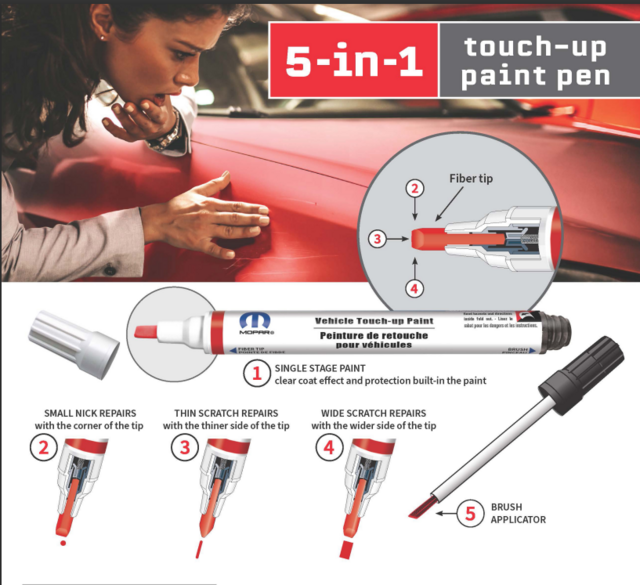 Mopar 5-in-1 Touch Up Paint (PSQ) Bruiser Grey C/C 68644771AA | OE | 1 ...