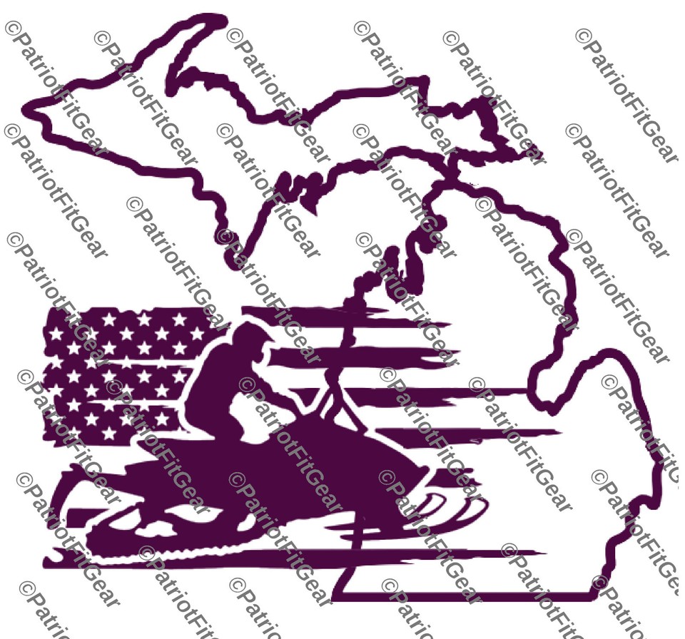Michigan,Snowmobile,Flag,Snowmobiling,Snowmachine,Pow Stoke,Custom ...