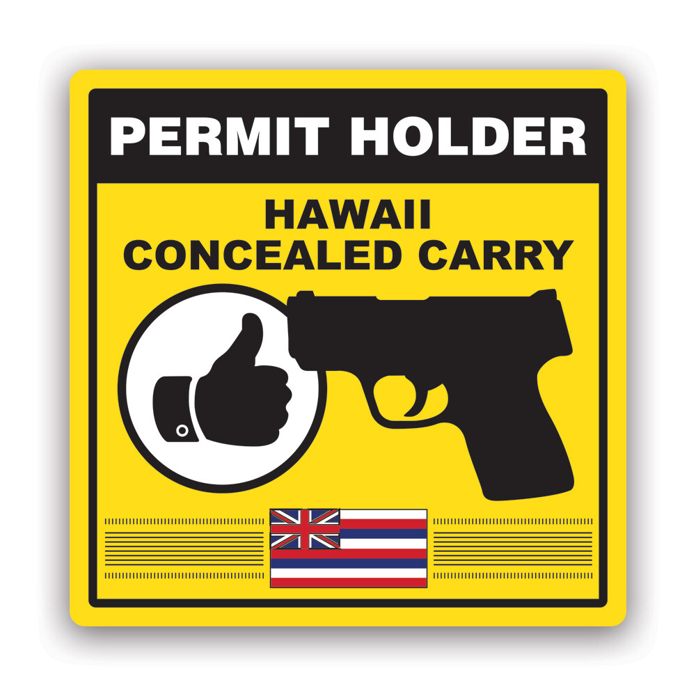 Hawaii Concealed Carry Permit Holder Sticker Decal - Weatherproof - ccw ...