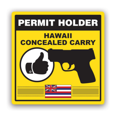 Hawaii Concealed Carry Permit Holder Sticker Decal - Weatherproof - ccw ...