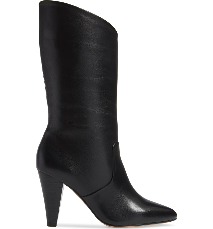Lust For Life Cayenne Angled Top Line Cone Heel Mid Calf Tapered Heel ...