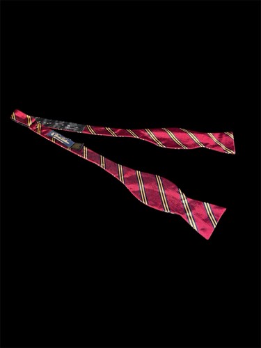 BROOKS BROTHERS RED GOLD BLUE REPP STRIPE ADJUSTABLE TWILL SILK BOW TIE ...