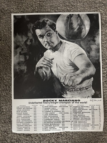 ROCKY MARCIANO Boxing Poster 24” x 18” - Pro Record - Reprint Of ...