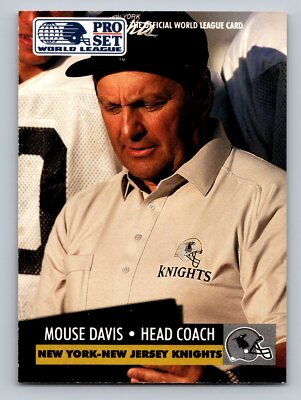 1991 Pro Set #18 Mouse Davis CO NY NJ Knights WLAF Inserts | eBay